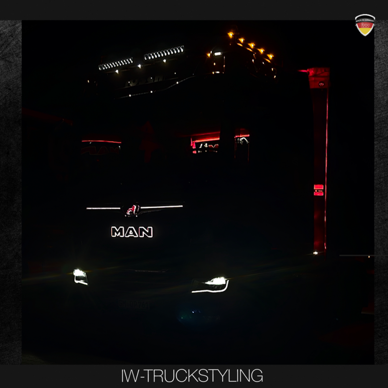 Neue MAN Chromspange mit LED Beleuchtung / Löwe / Seiten - IW-Shop